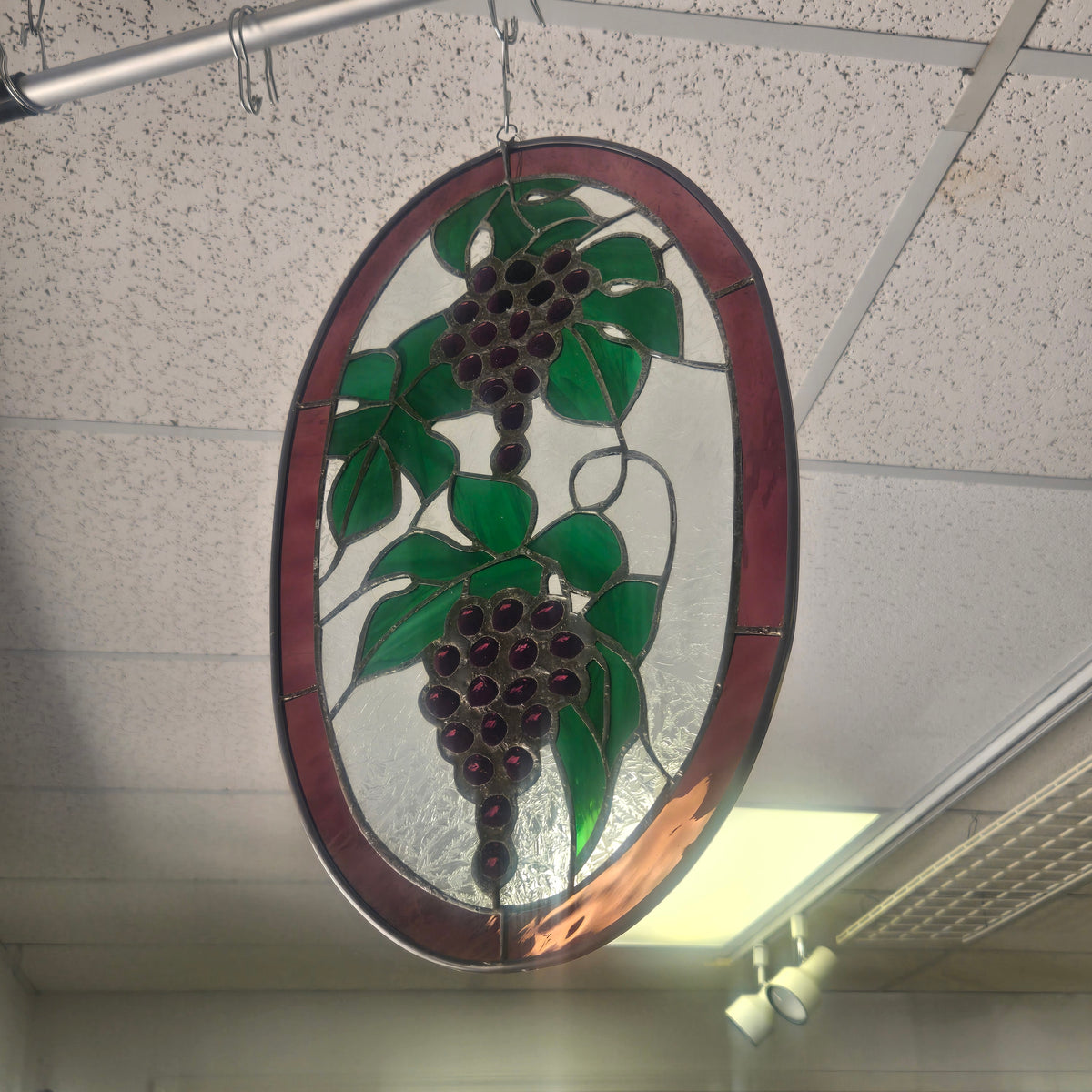 Artisan Large Oval Grapes ~ Leaded Glass | My Wyo Designs