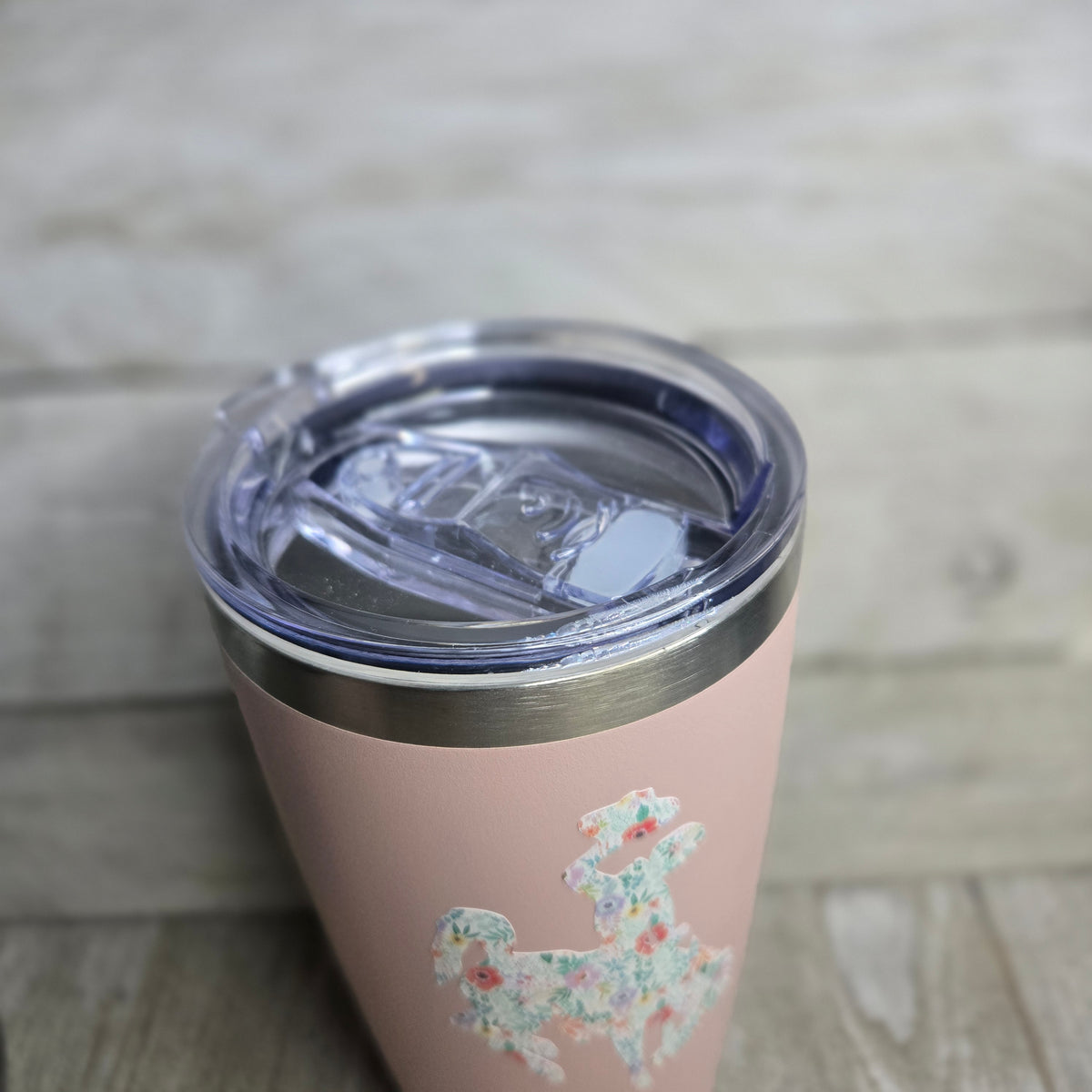 Shell Pink Bucking Horse & Rider®️ Tumbler ~ Dainty Floral | My Wyo Designs